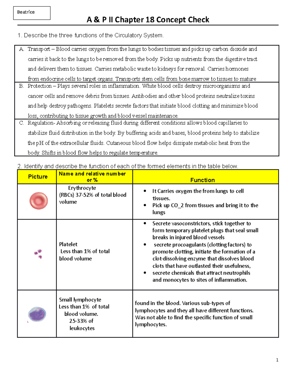Chapter 18 Concept Check - A & P II Chapter 18 Concept Check Describe ...
