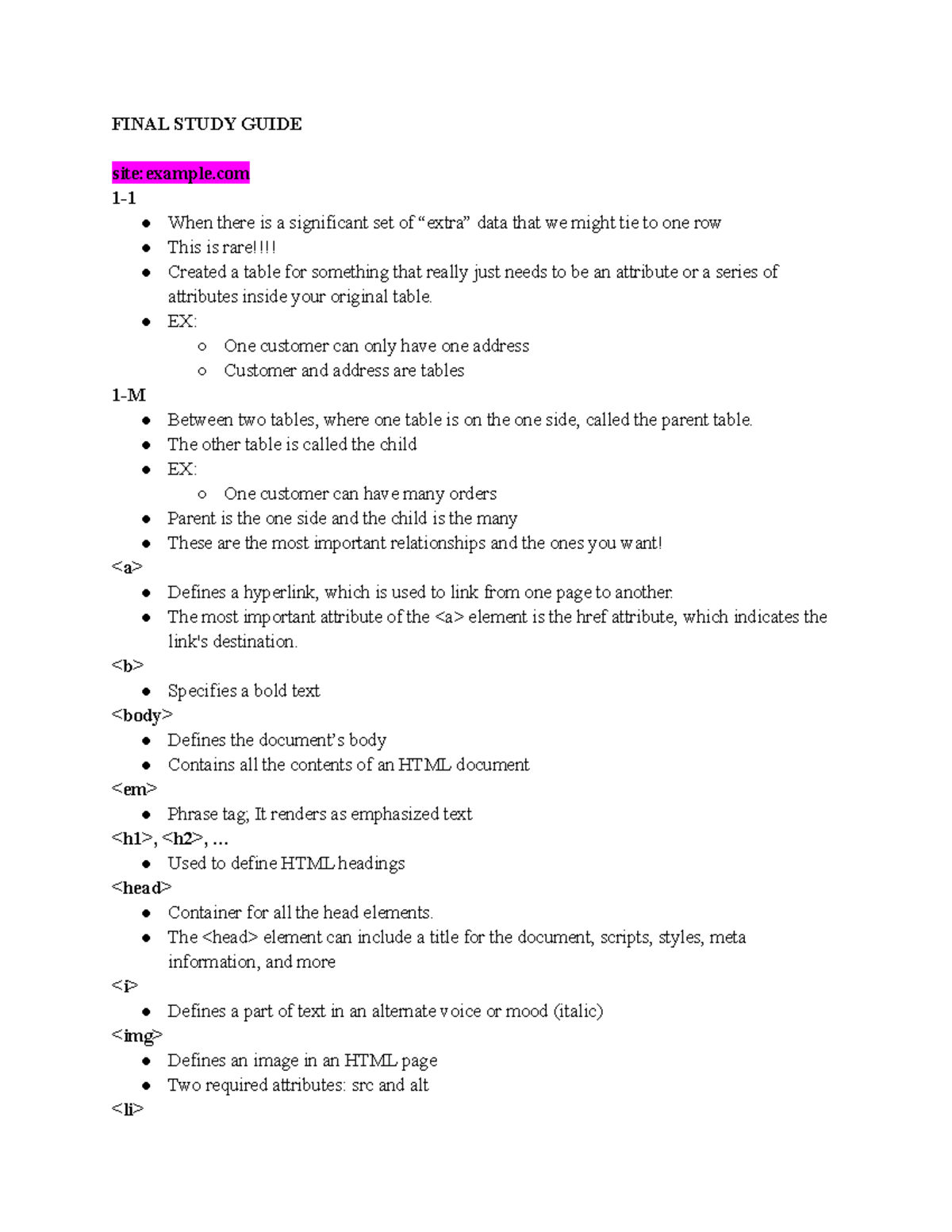 Copy of LIS Study Guide - FINAL STUDY GUIDE site:example 1- When there ...