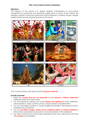 Class Activity Chapter 1 Introduction to Culture and Business - A1 ...