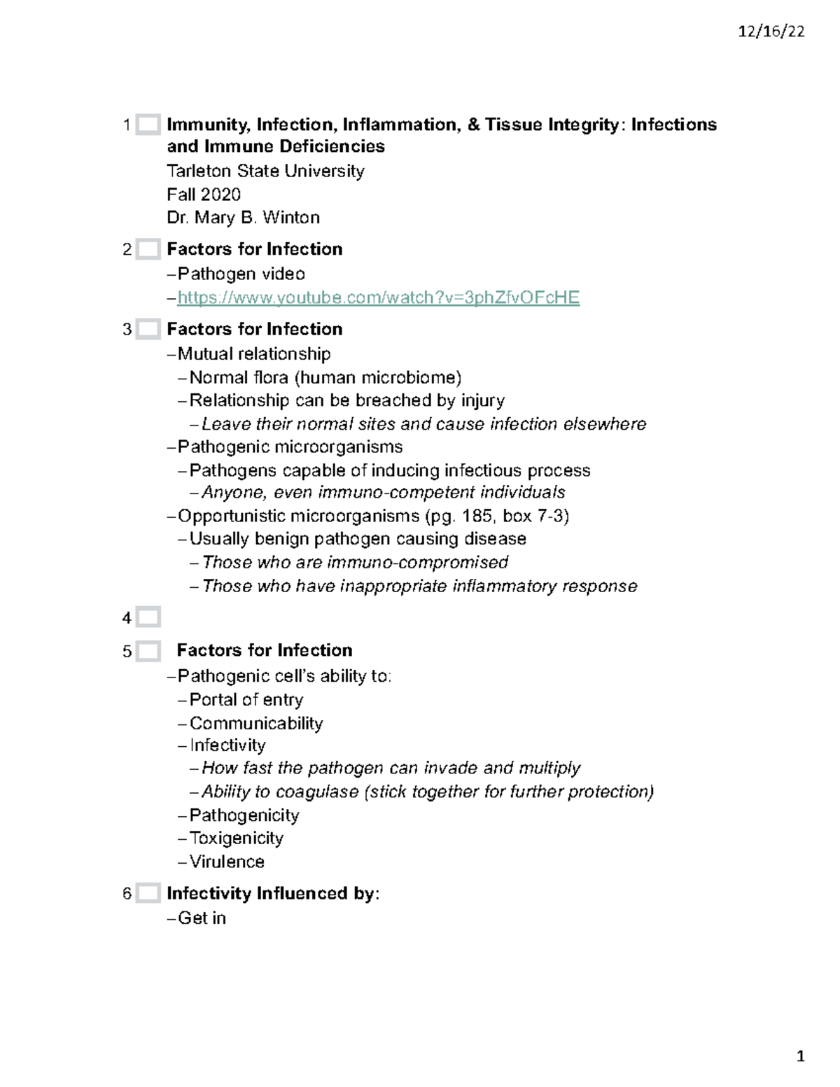 Immunity, infection, inflammation - Mary Winton- Nursing ...