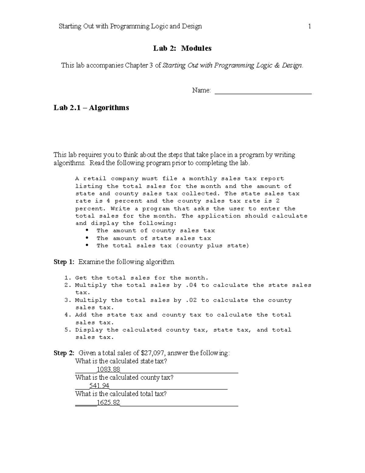 Upload - yes - Lab 2: Modules This lab accompanies Chapter 3 of ...