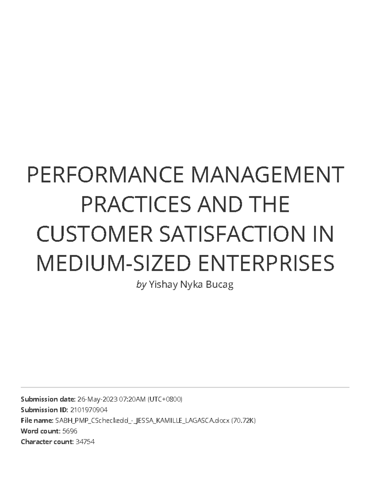 Performance Management Practices AND THE Customer Satisfaction IN ...