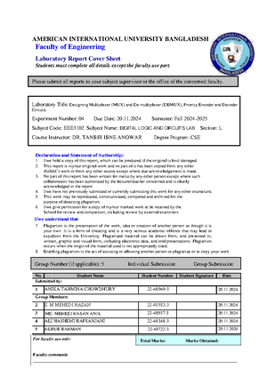 Dlc lab 3 group 6 - lab report - AMERICAN INTERNATIONAL UNIVERSITY ...