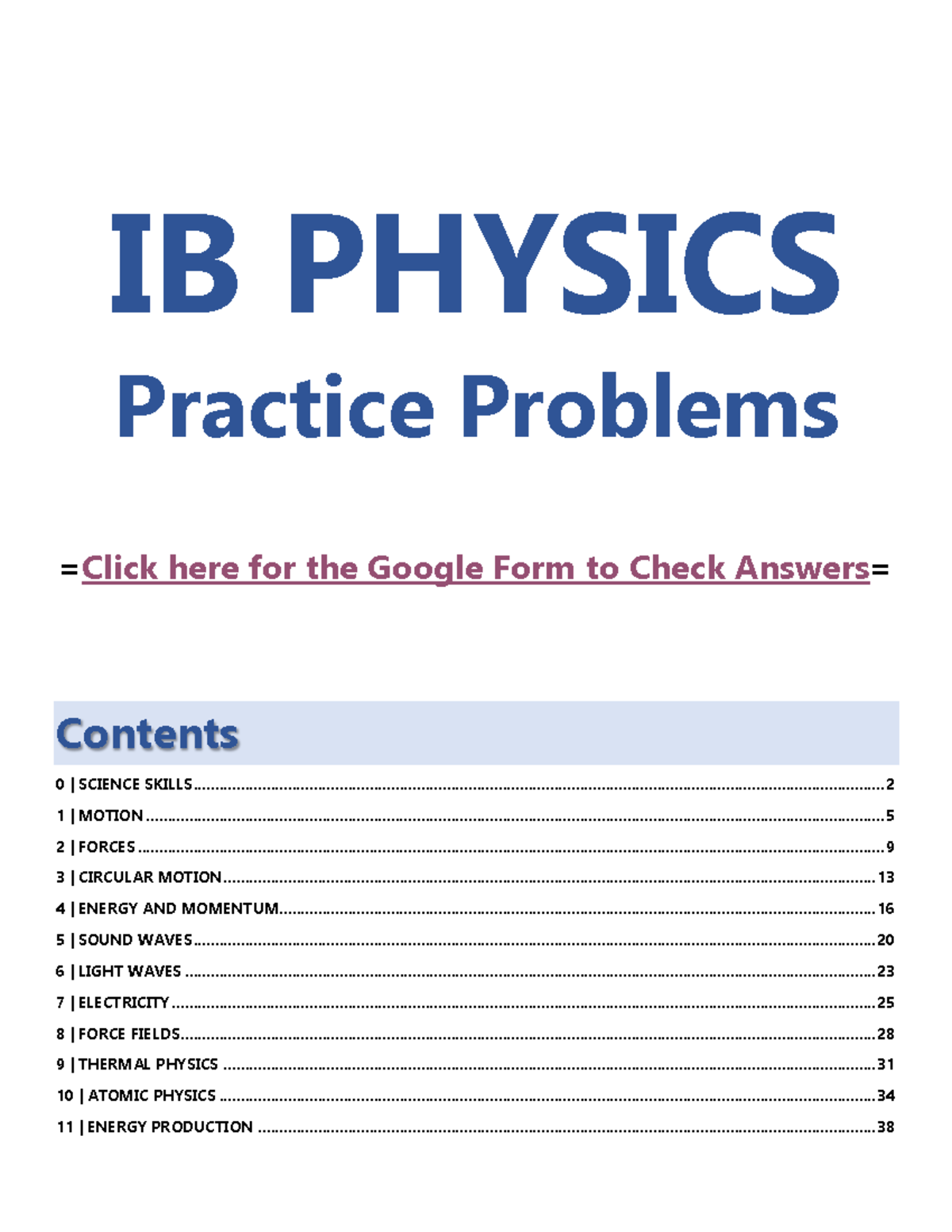 Problems - IB PHYSICS Practice Problems =Click here for the Google Form ...