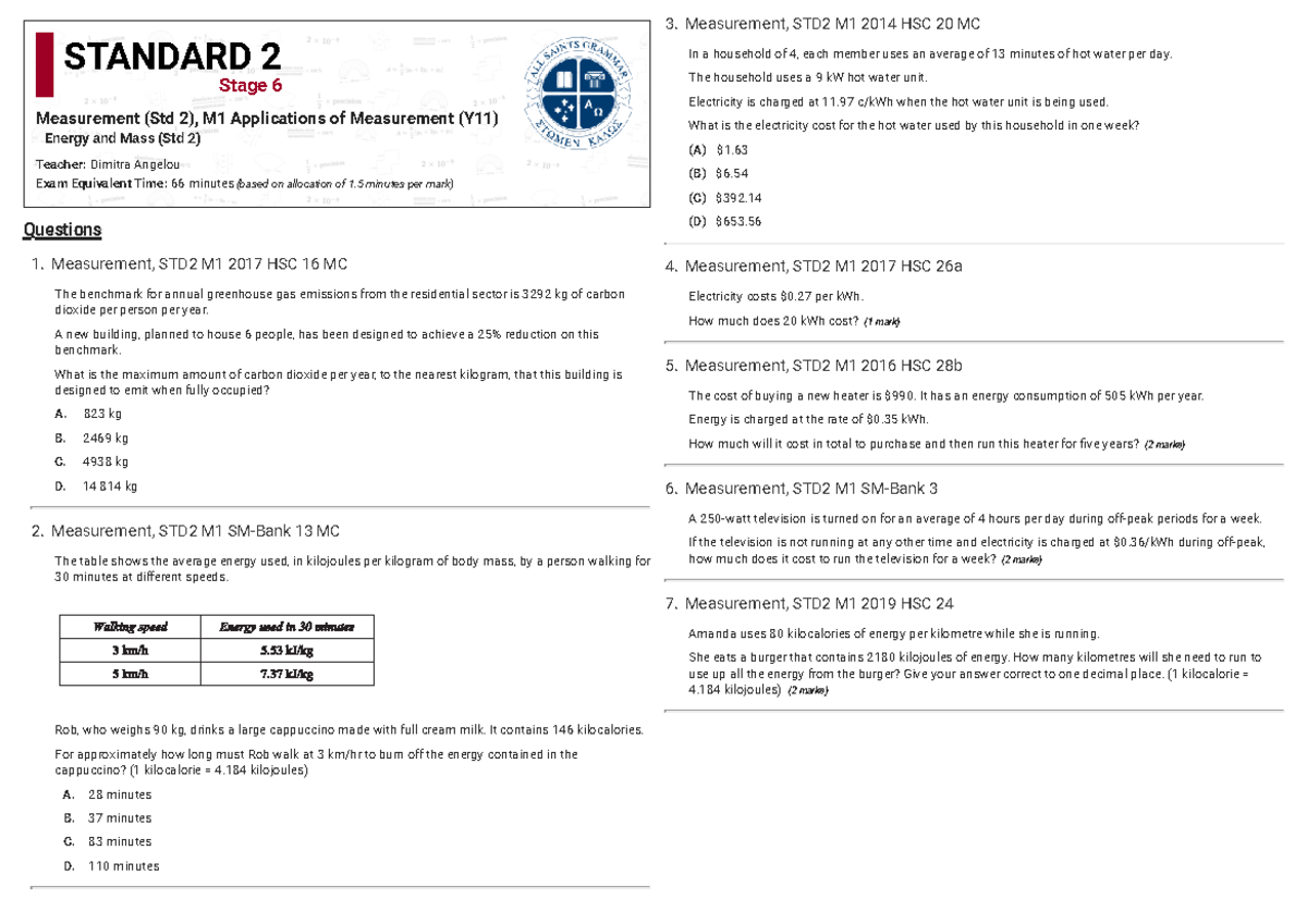 Energy and mass - - Studocu