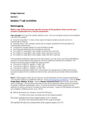 Module 2 Notes Outline - Statistics - STA 261 - Miami University - Studocu