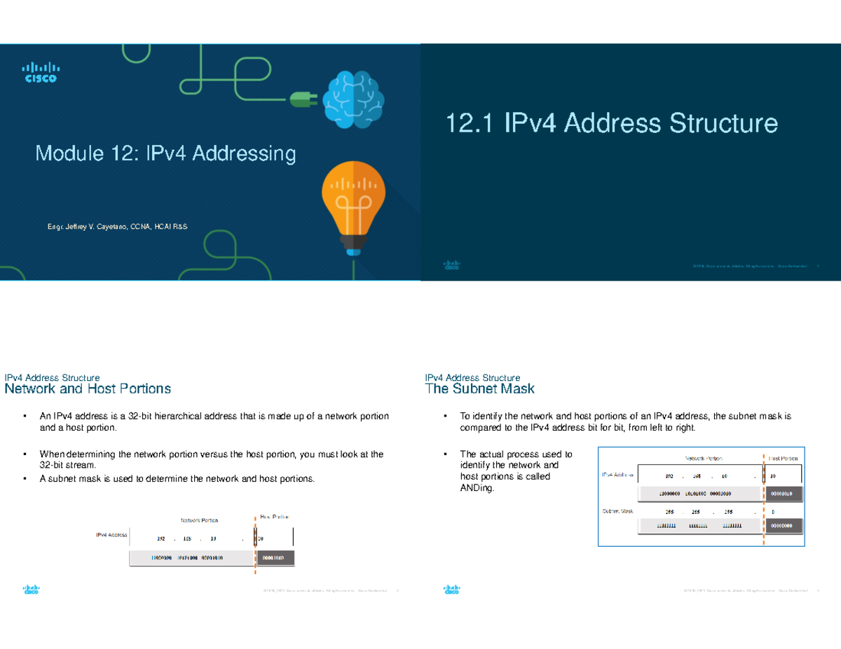 CHAP12 - chapter 12 - Module 12: IPv4 Addressing Engr. Jeffrey V ...