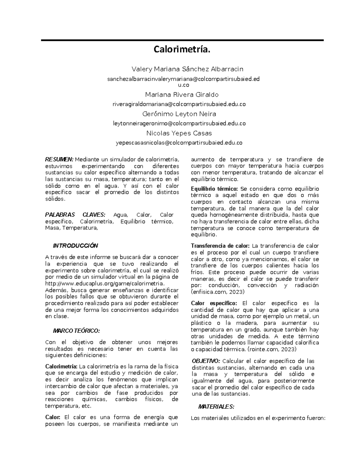 Calorimet RIA (1) (1) (1) (1).docx hjhjhhhjjhjh 7 - Calorimetría ...