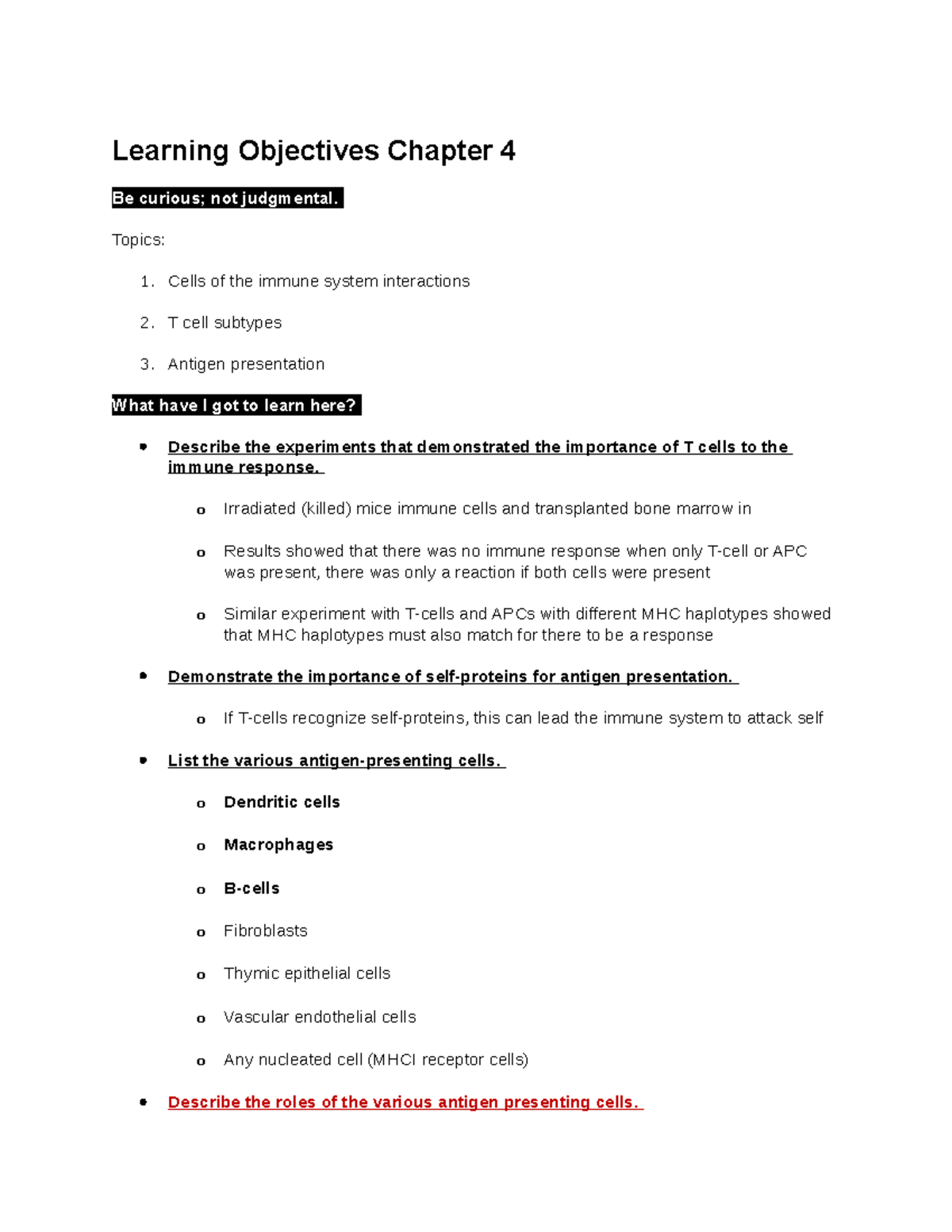 Learning Objectives Chapter 4 Filled - Learning Objectives Chapter 4 Be ...