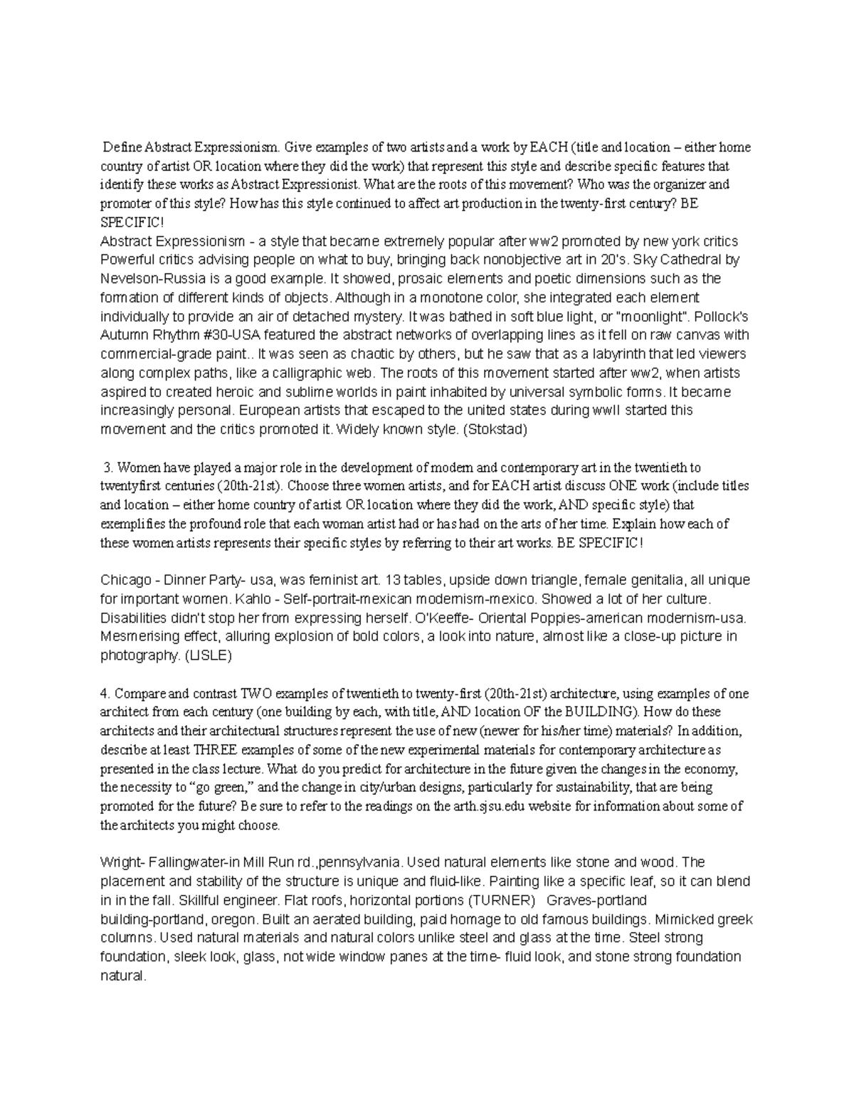 ARTH 72 Final Exam - Exam Study Material for Dr. Jan Newstrom Thompson ...