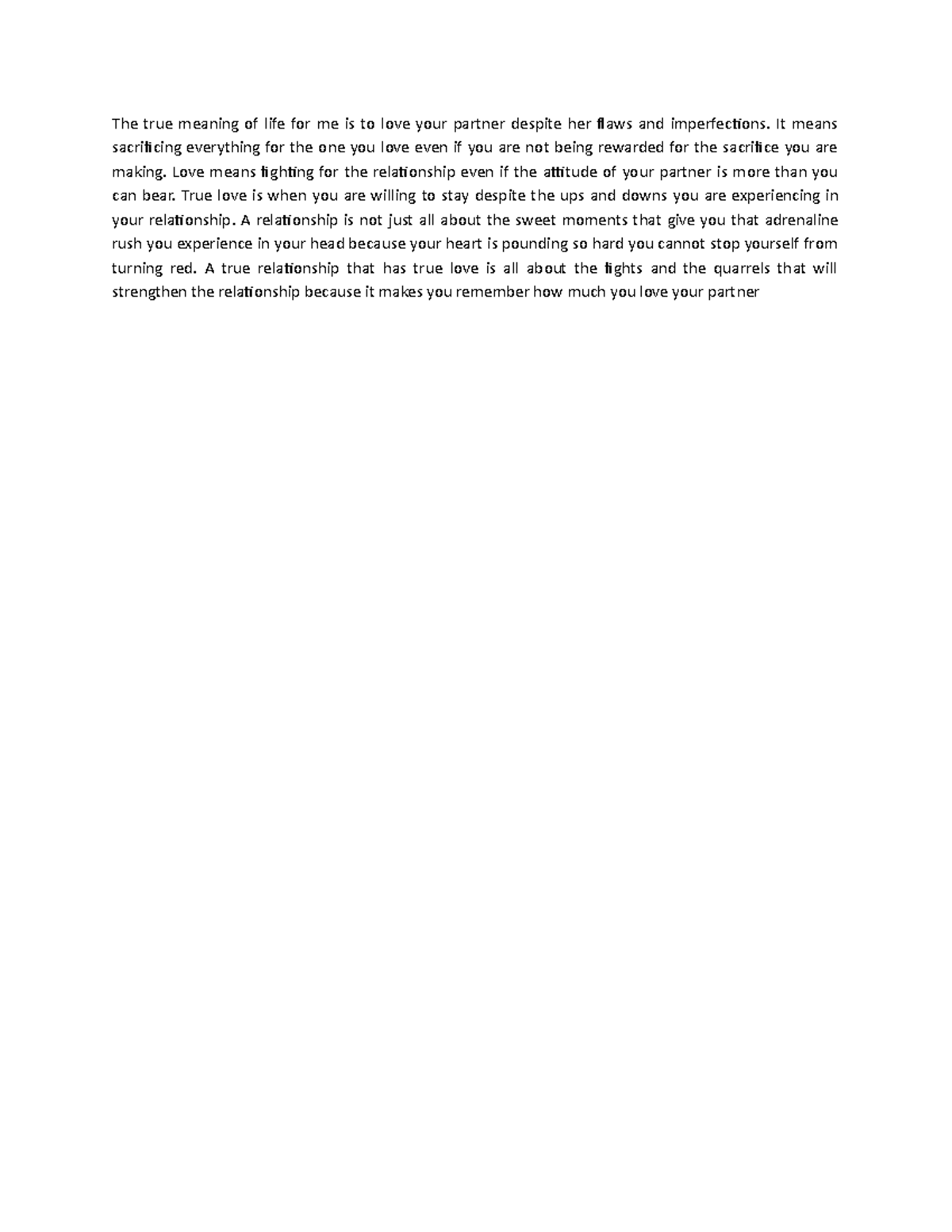 Assignment Essay for Everyone - The true meaning of life for me is to ...