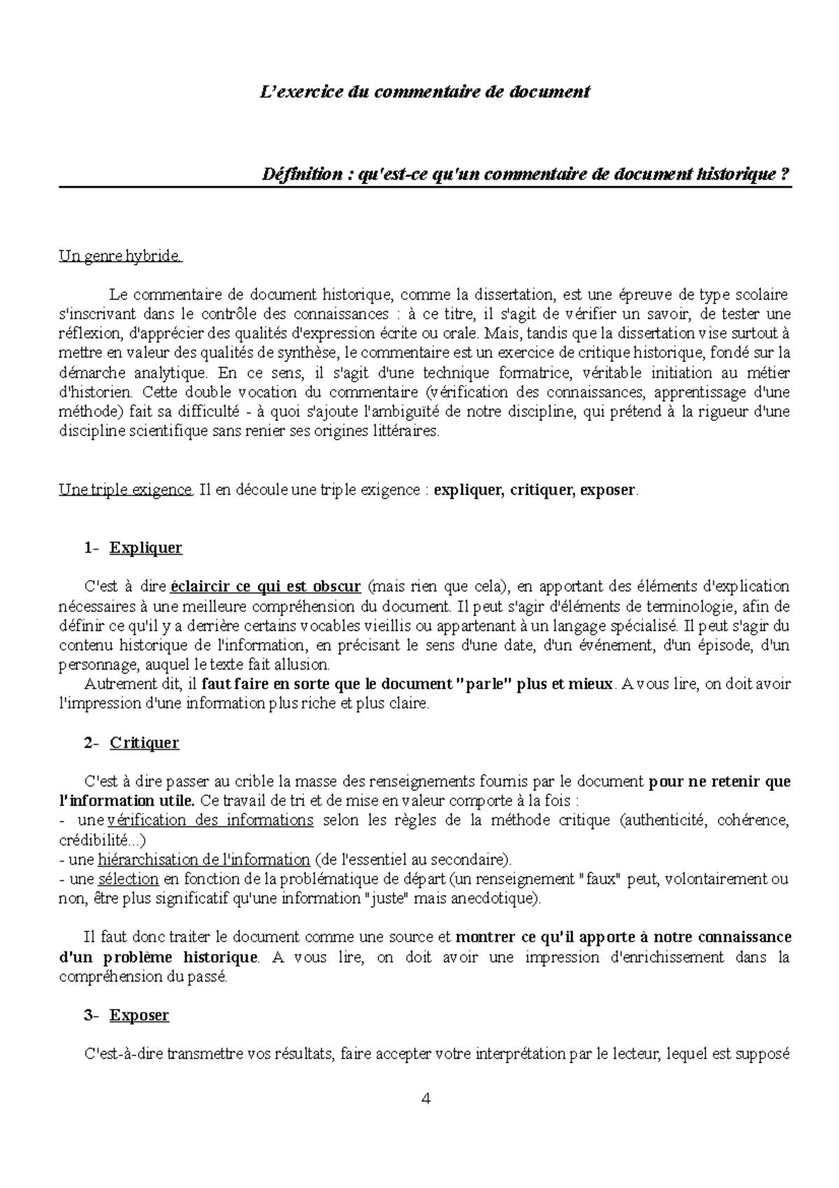 Méthode du commentaire historique (université) - L’exercice du ...