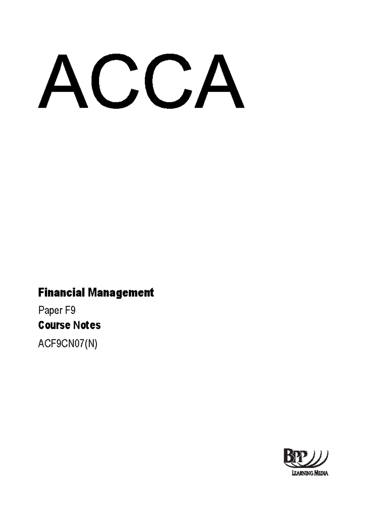 Document - study notes - Financial Management Paper F Course Notes ...