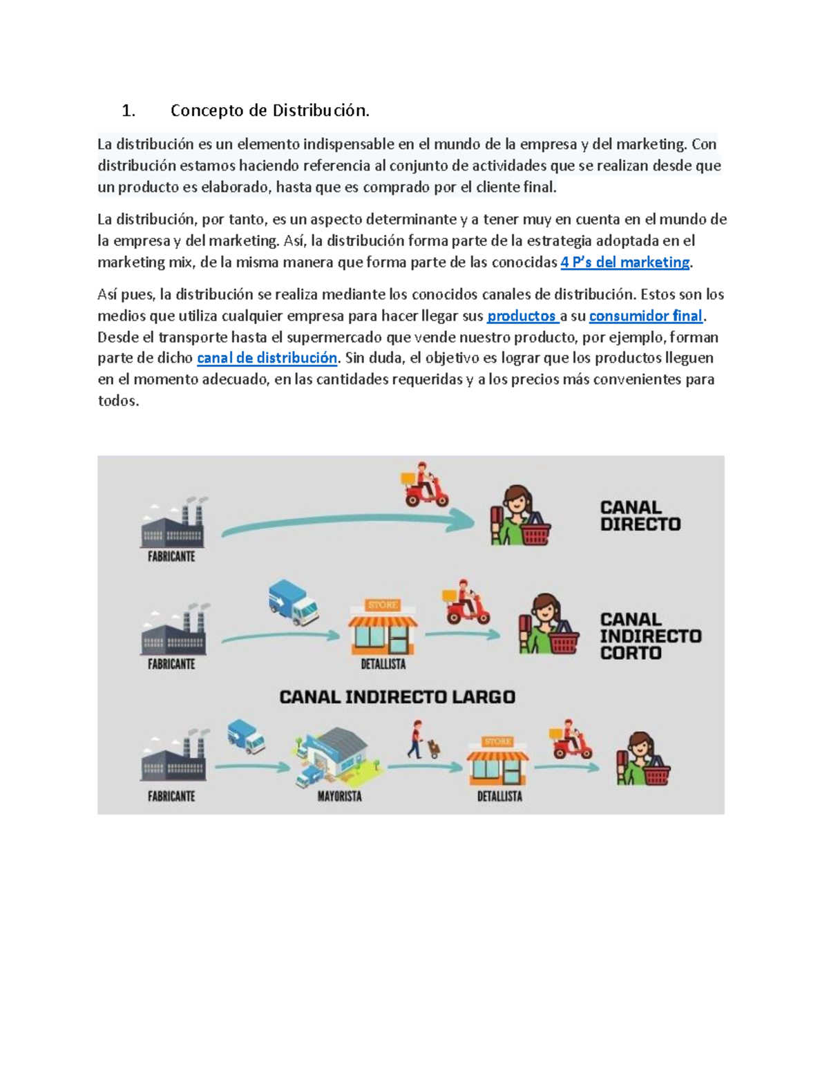 Logistica y distribucion - 1. Concepto de Distribución. La distribución ...