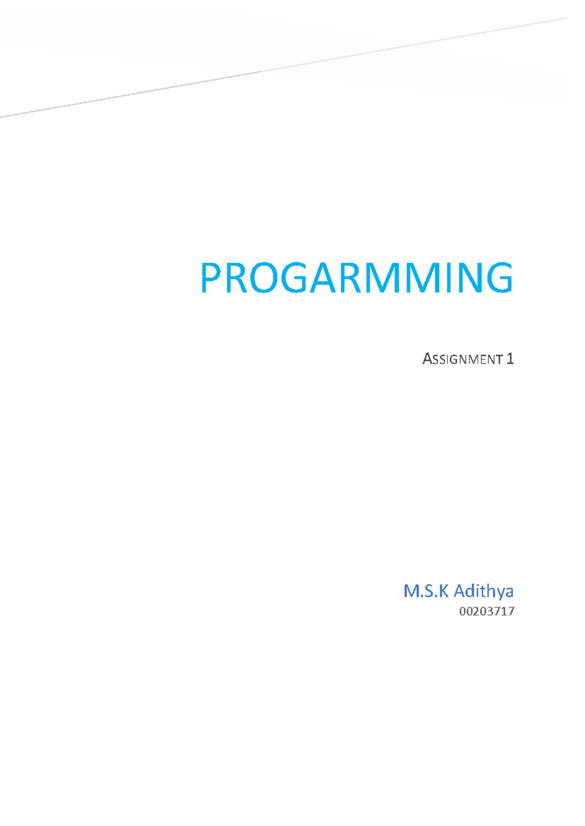 E174182-1702392947029-335266-Unit 01 Programing Kanith Adithya 00203717 - PROGARMMING ASSIGNMENT ...