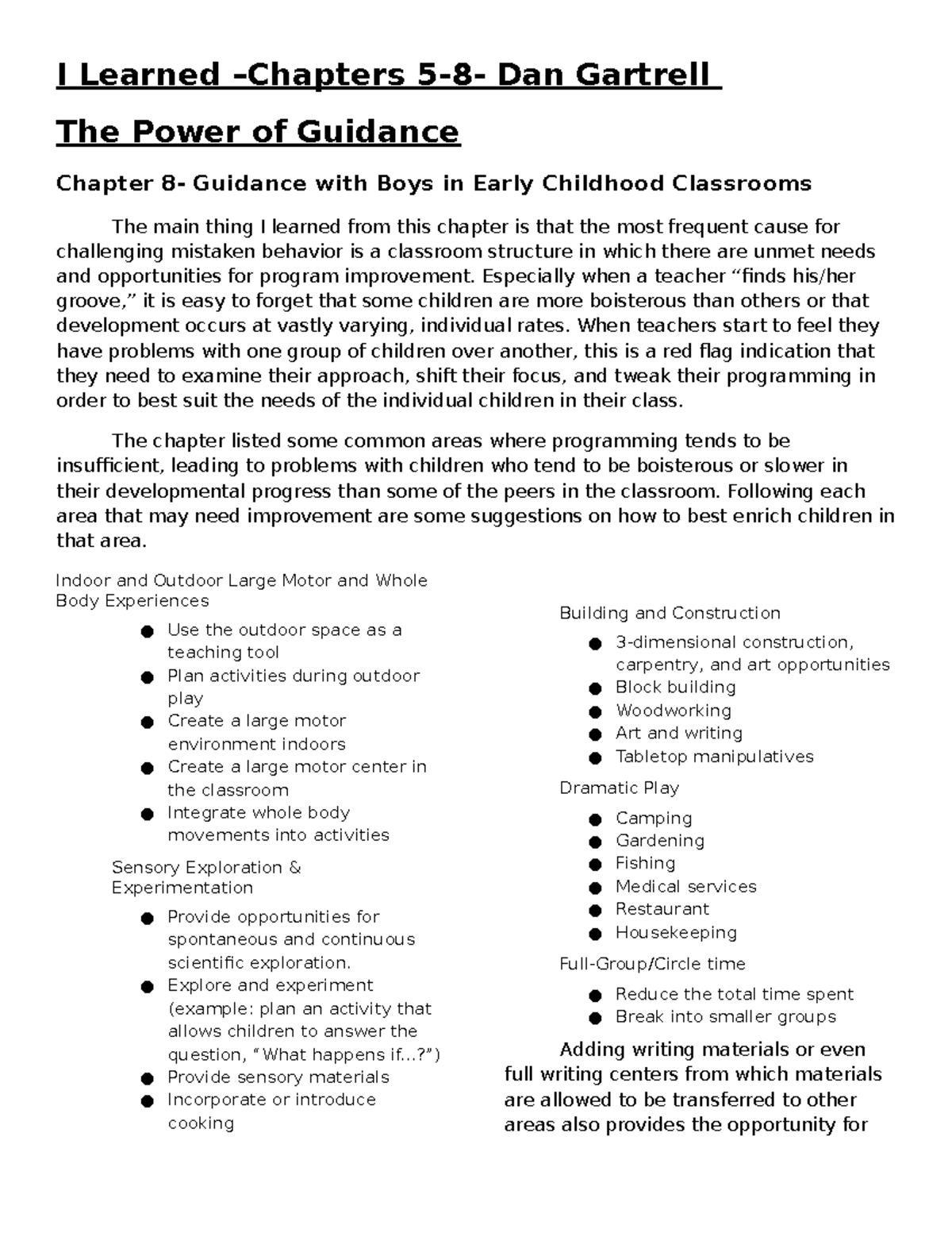 I learned pog 8-10 - NotesNotes - I Learned –Chapters 5-8- Dan Gartrell ...