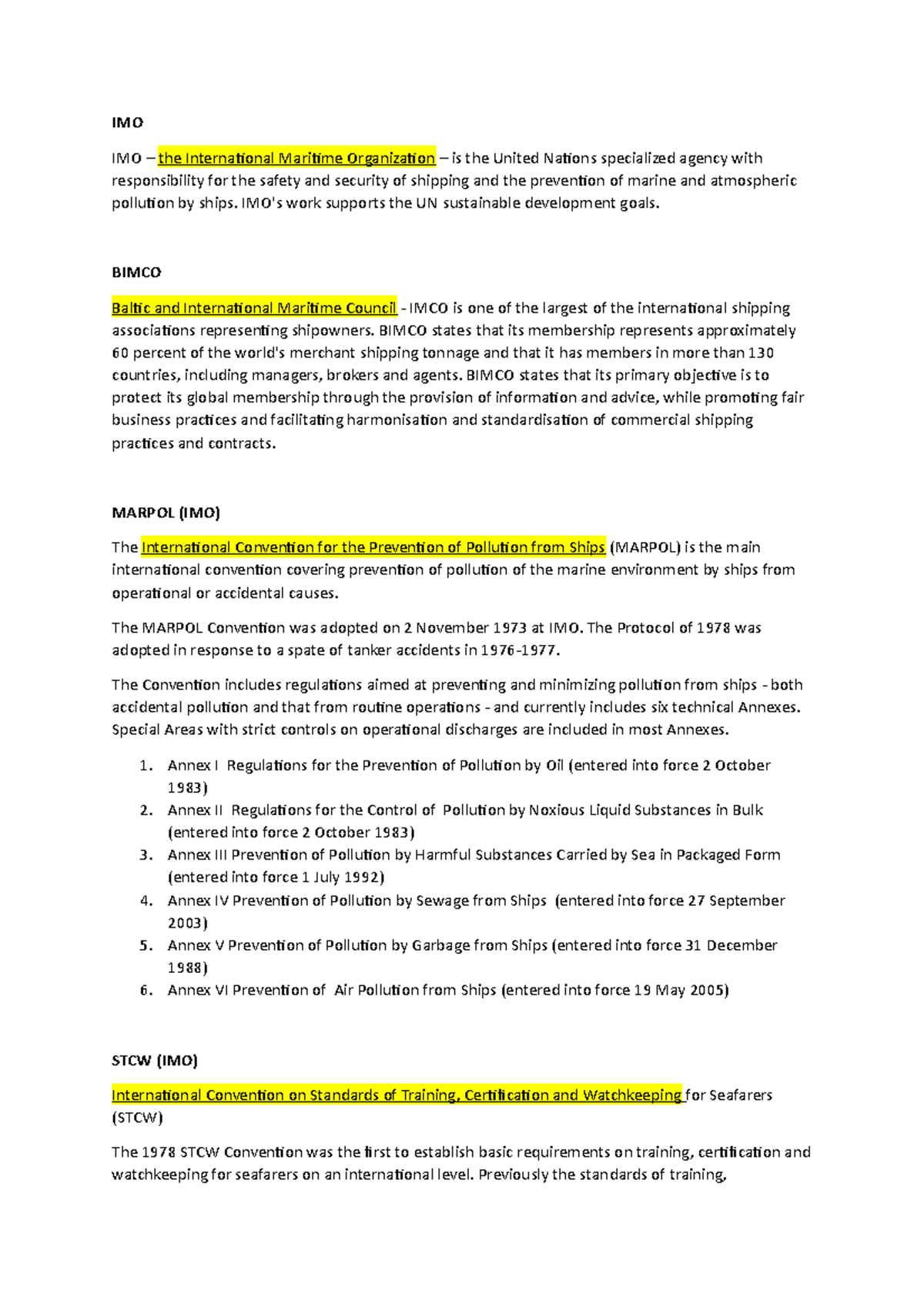 ICS Introduction to Shipping - IMO IMO – the International Maritime ...