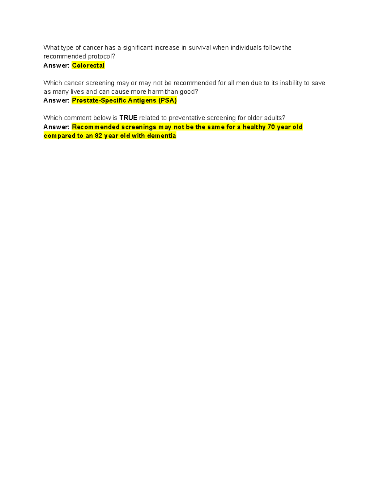 Module 2 Multiple Choice Questions - What type of cancer has a ...
