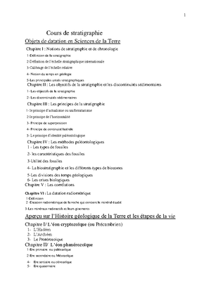 Geologie I BCG - cour et exercice - BCG MODULE GEOLOGIE I Résumé du ...