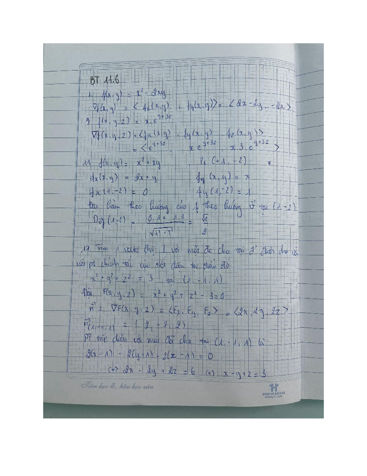 BT-11 - btvn - BT 11 1. J(r) x2 2xy Day 4x(x) t 9 x fy(x,y) 11 P6 1x(x ...