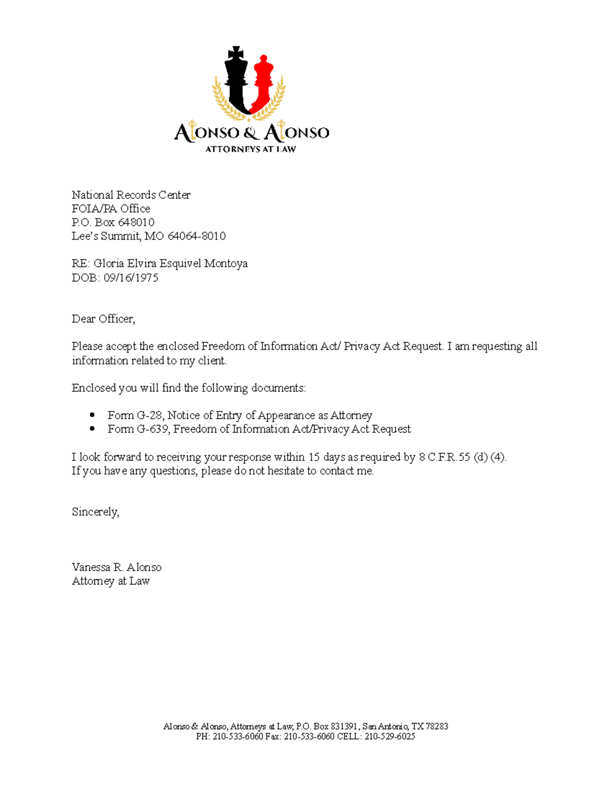 NRC FOIA Cover Letter - ... - National Records Center FOIA/PA Office P ...