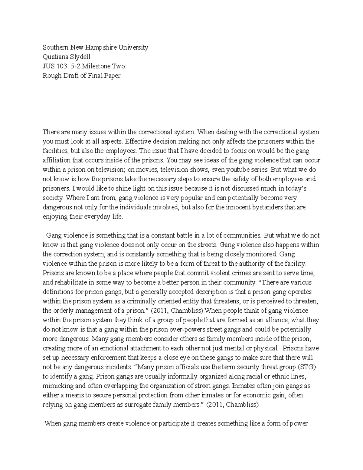 JUS 103 5 2 Final Paper Draft Southern New Hampshire University
