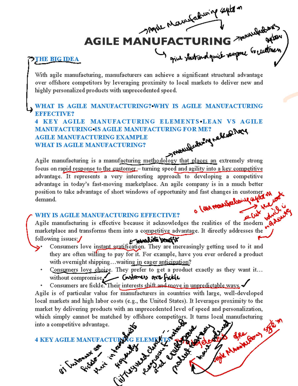 Agile manufacturing - SCM - AGILE MANUFACTURING THE BIG IDEA With agile ...