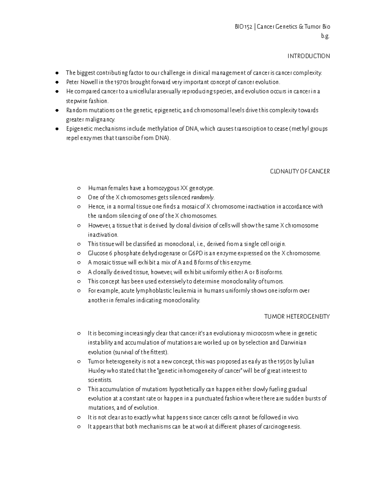BIO 152 Cancer Complexity Part III - BIO 152 | Cancer Genetics & Tumor ...