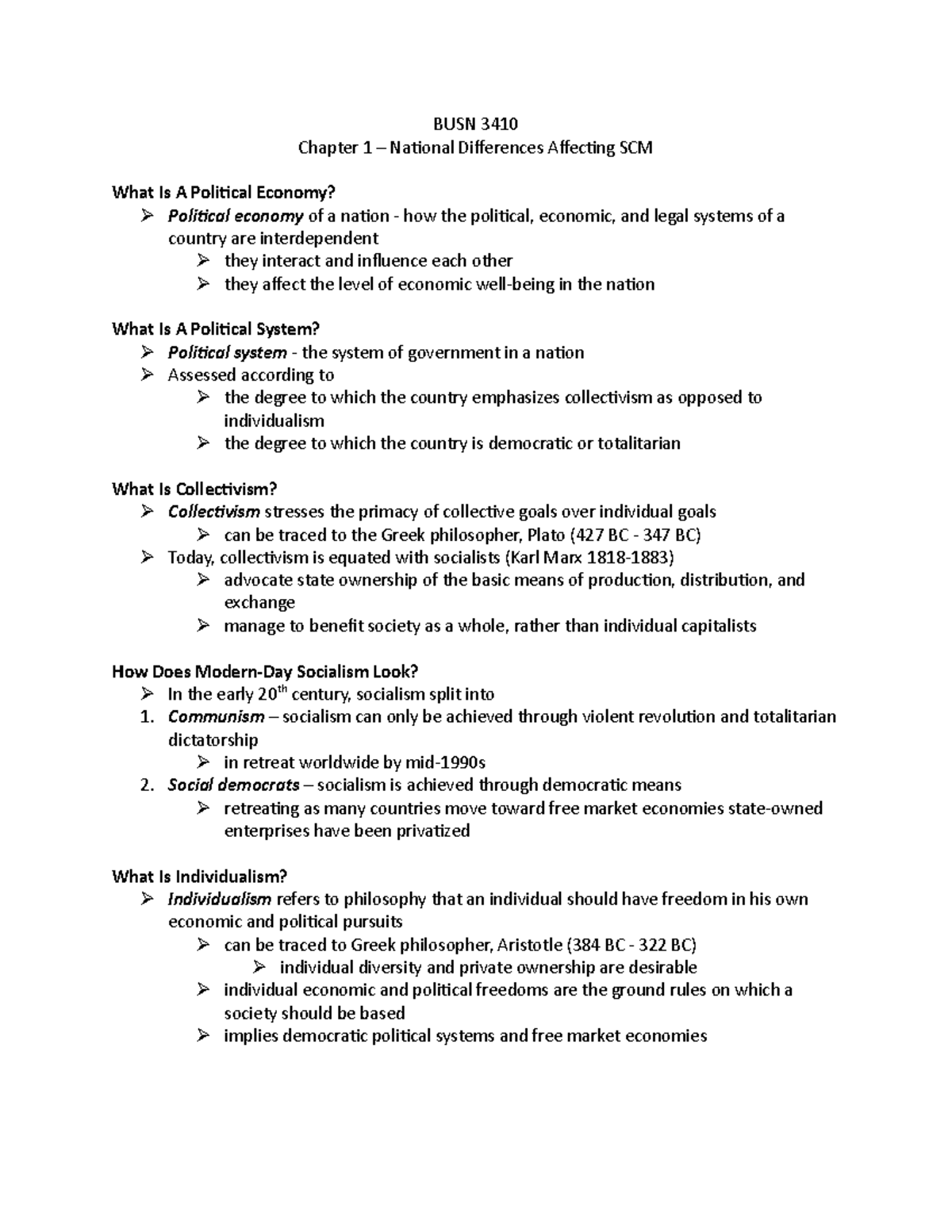 BUSN 3410 Chapter 1 Lecture Notes - BUSN 3410 Chapter 1 – National ...
