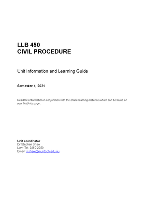 LLB450 Assignment 1 - Calderbank offer and letter of demand and ...