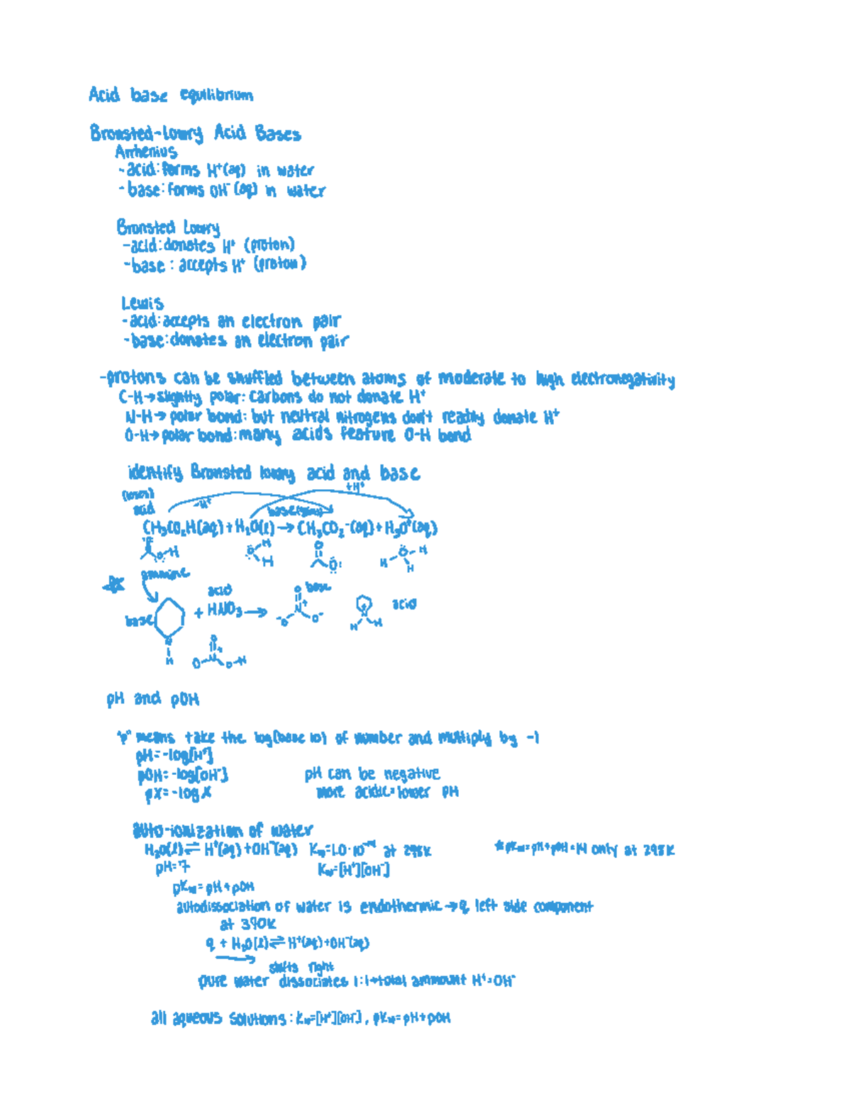 Midterm 2 chem - chem review acids and bases - Acidbase equilibrium Bronsted Lowry AcidBases ...