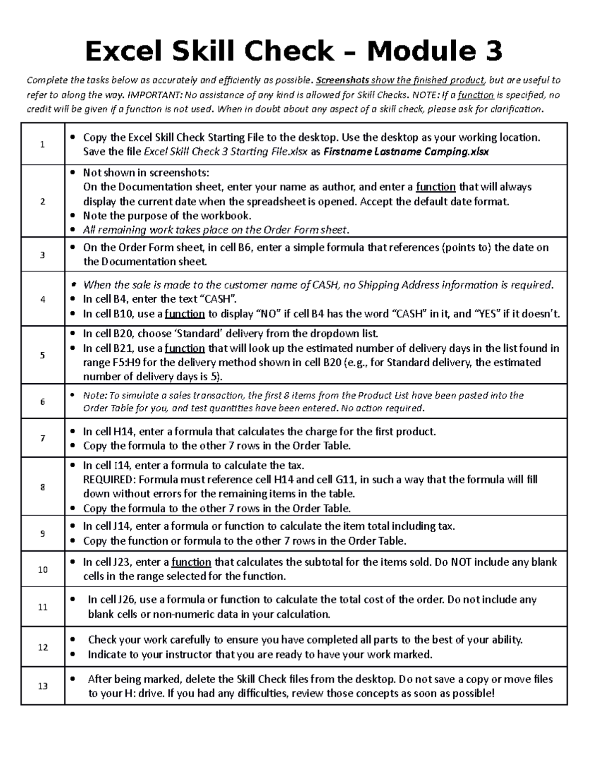 Excel Skill Check 3 - Apunts 13 dcnsk sdnv mfkmldsv - Excel Skill Check ...