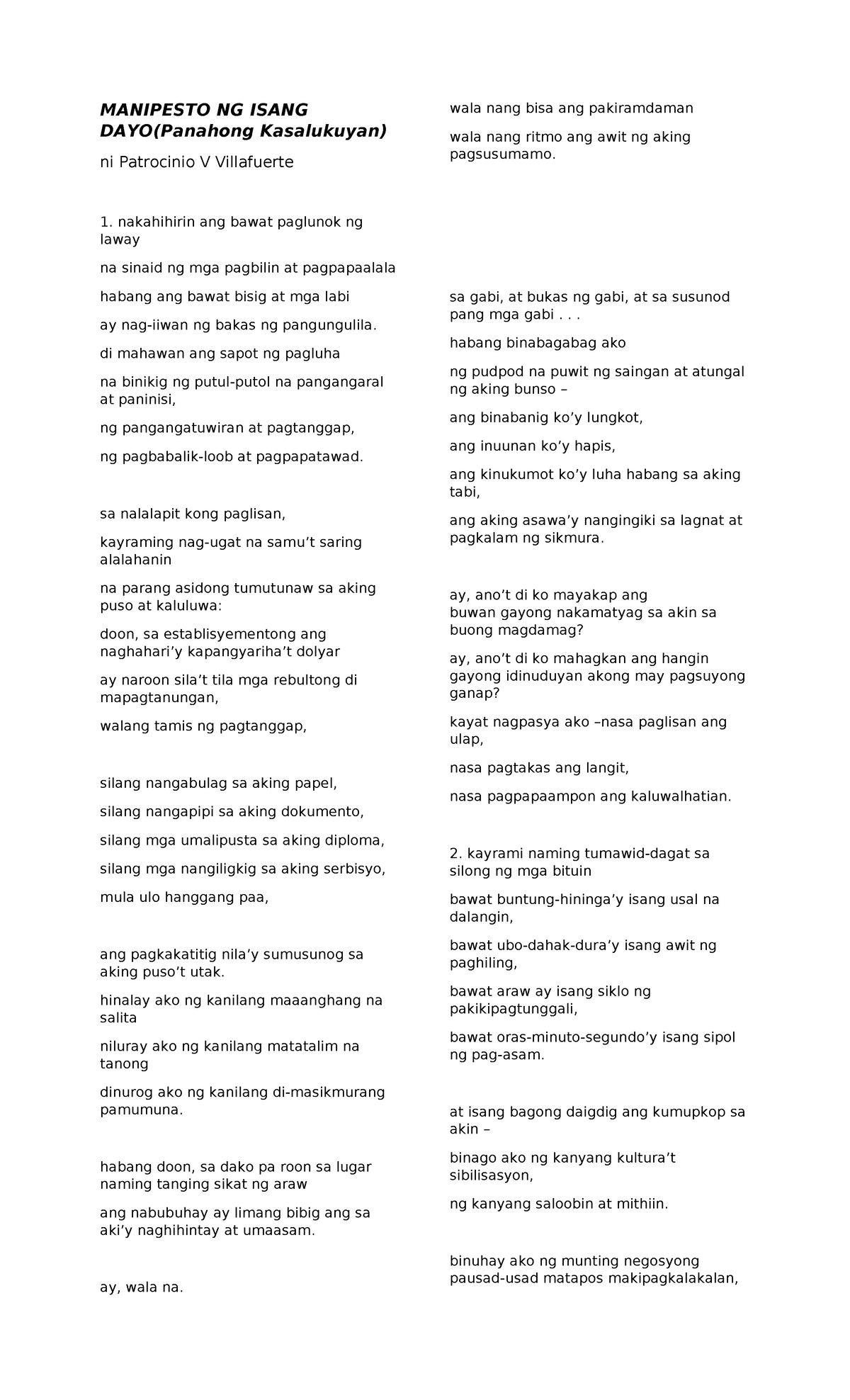 -manipesto-ng-isang-dayo (1) (1) - MANIPESTO NG ISANG DAYO(Panahong ...