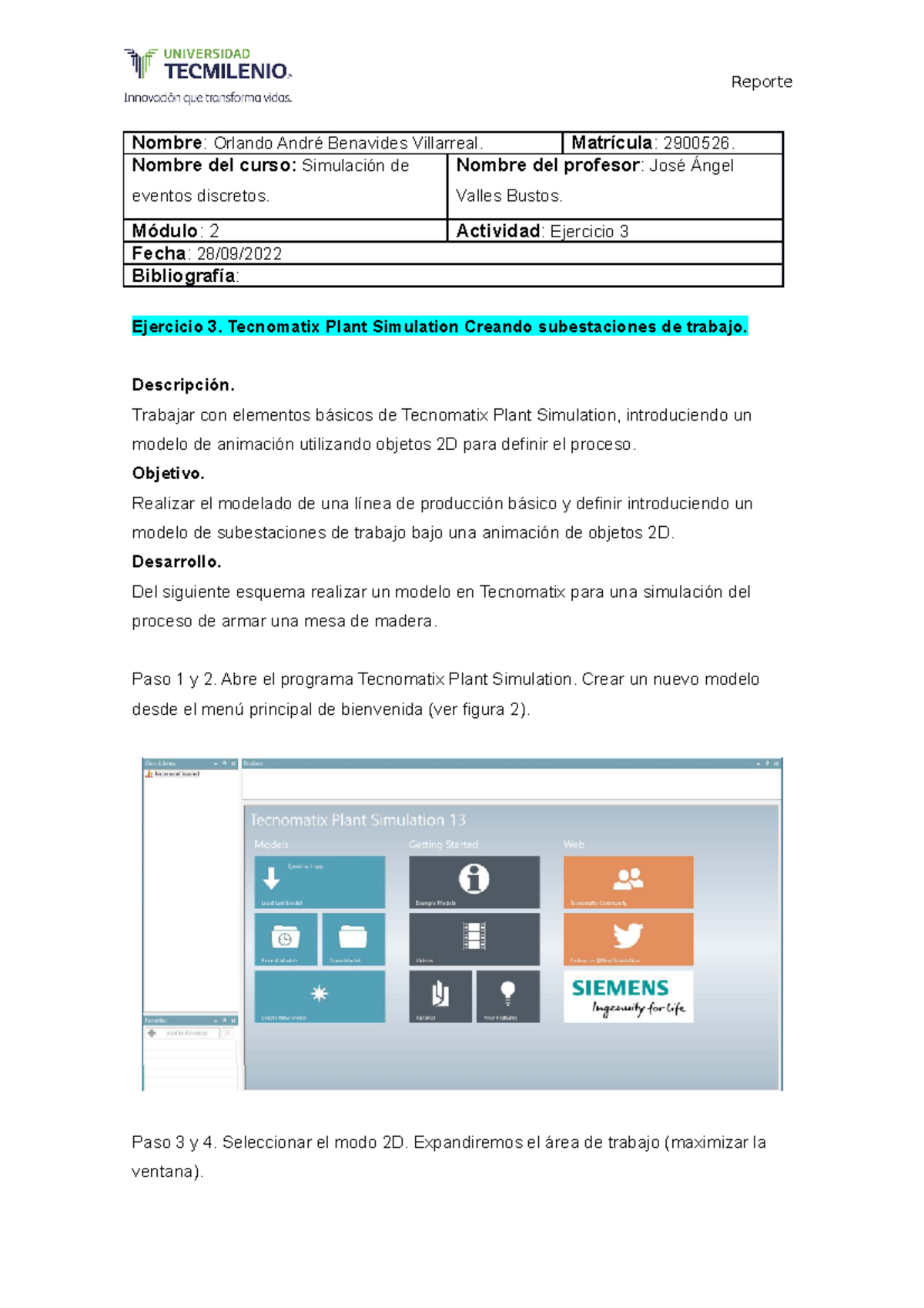 Simulacion DE Eventos Discretos Ejercicio 3 - Nombre : Orlando André ...