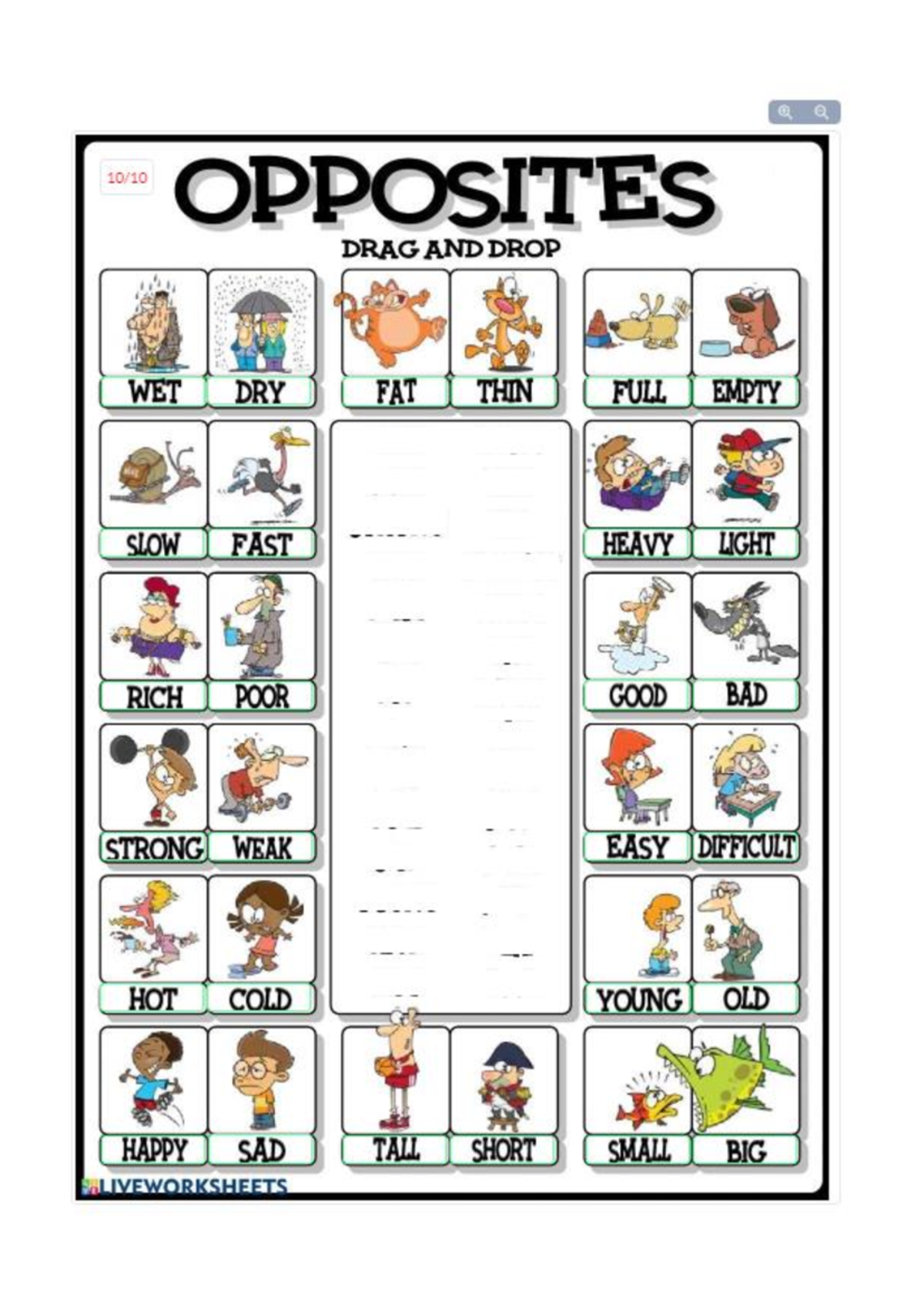Homework Opposites - tarea ingles - Ingles I - Q OPPOSITES DRAG AND ...