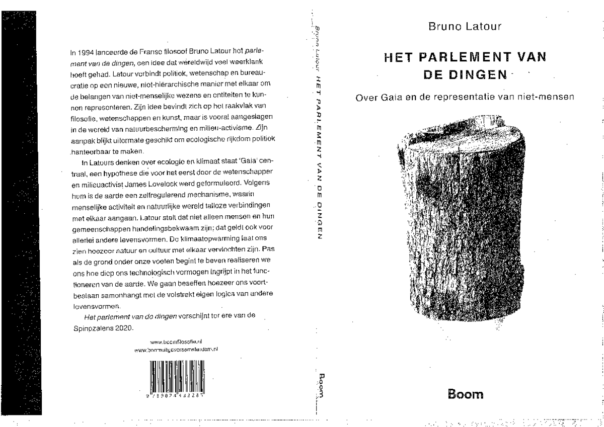Latour - Het parlement van de dingen - Een denkbeeldig planetarium - Inleiding tot de Filosofie ...