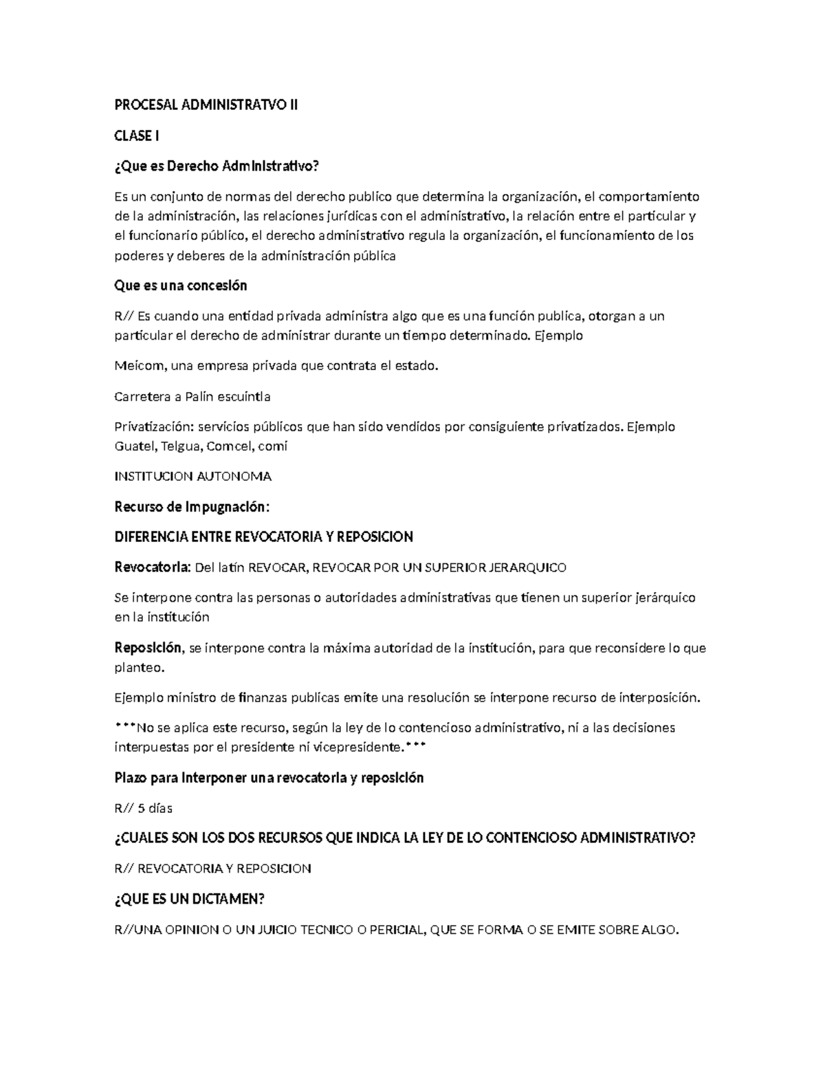 Clases Procesal Admin II - PROCESAL ADMINISTRATVO II CLASE I ¿Que es Derecho Administrativo? Es ...