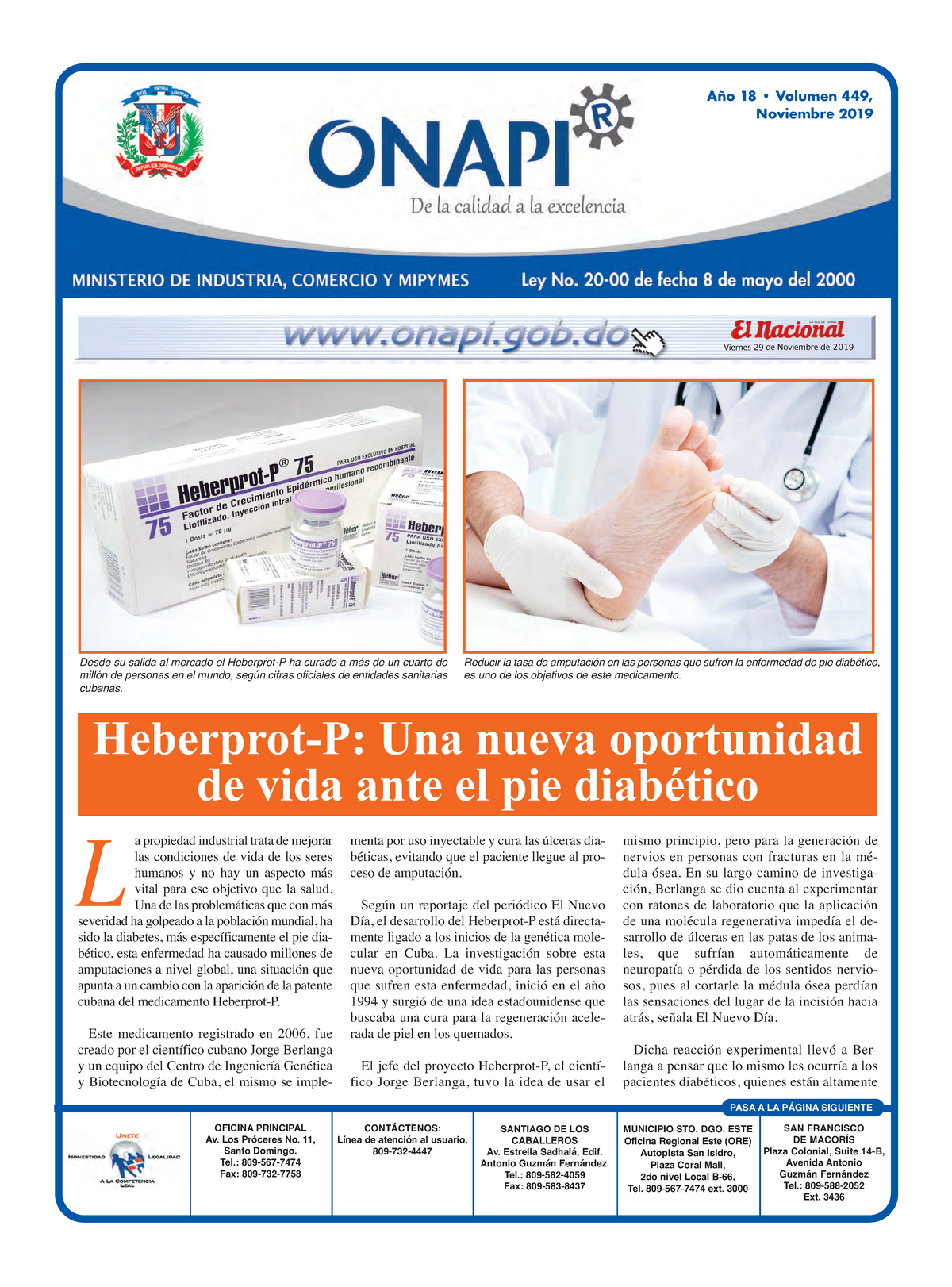 Onapi Internet 29-11-19 - OFICINA PRINCIPAL Av. Los Próceres No. 11 ...