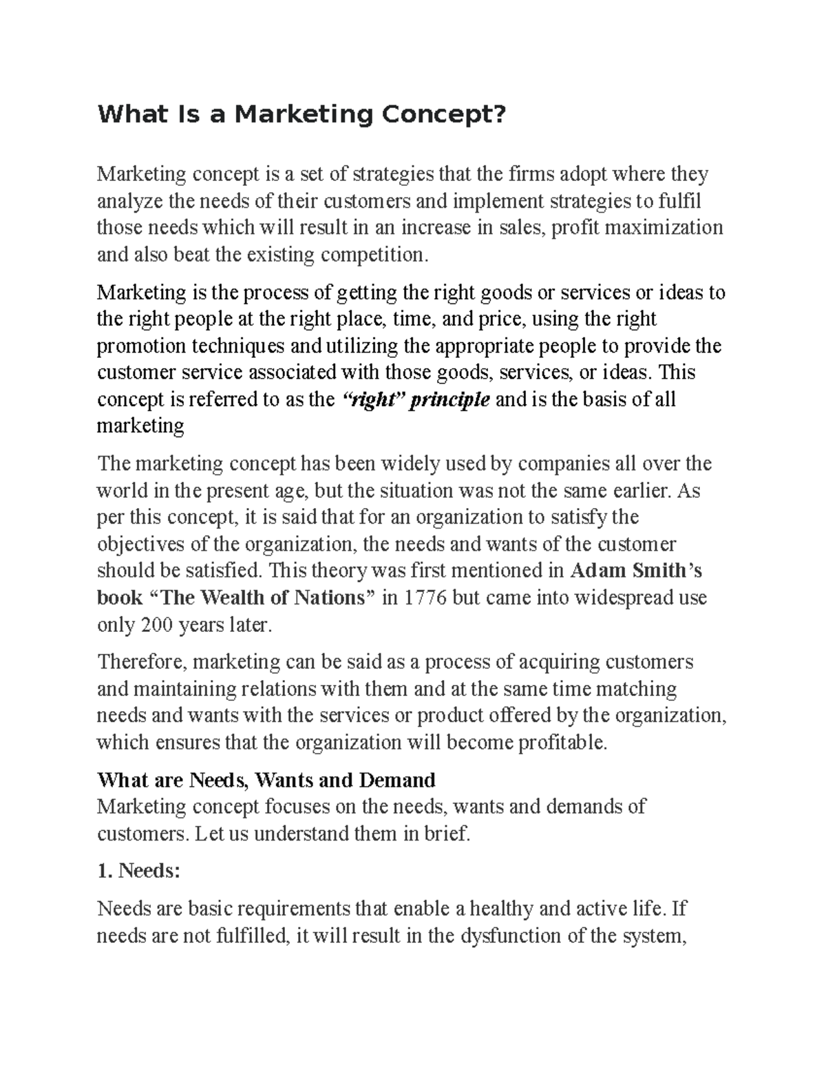 Marketing Concept - Lecture notes 1-5 - What Is a Marketing Concept ...