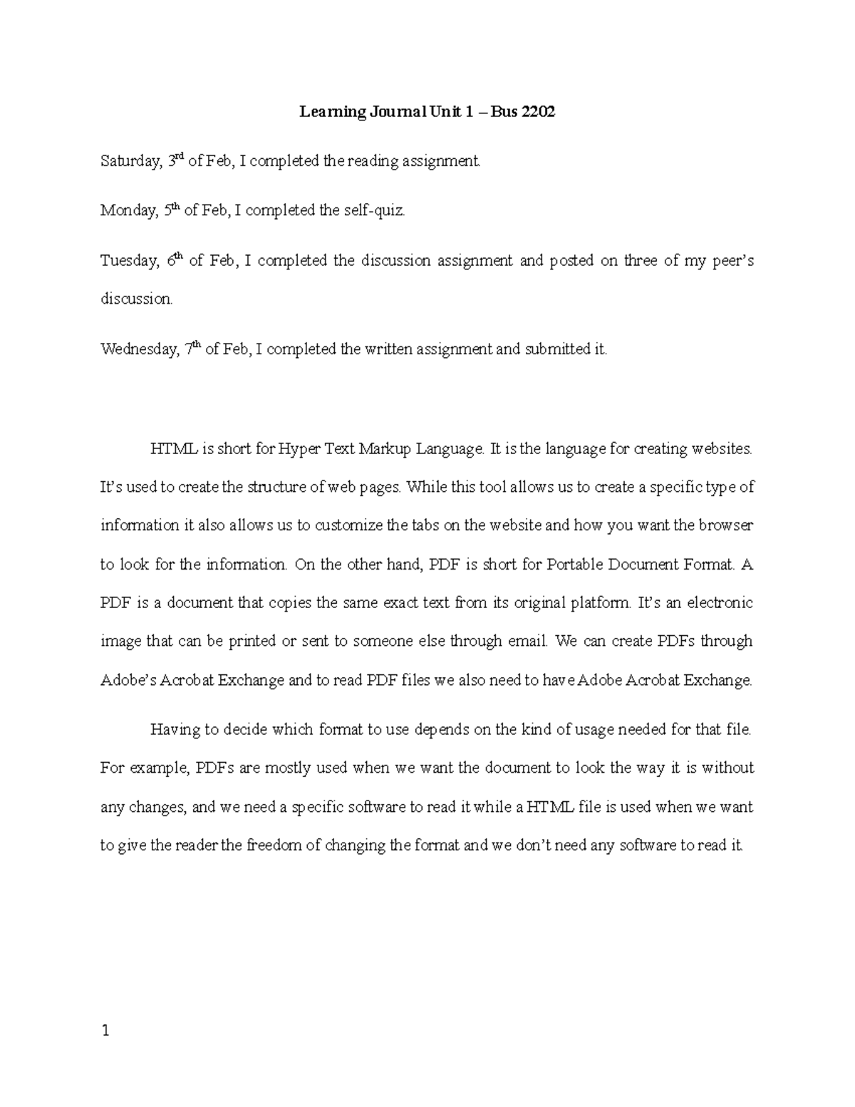 Learning Journal Unit 1 bus 2202 - Learning Journal Unit 1 – Bus 2202 ...