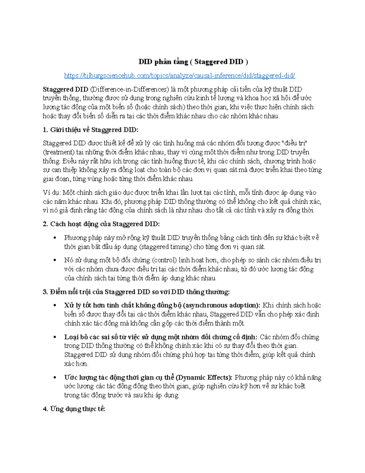 Staggered DID - ffff - DID phân tầng ( Staggered DID ) - Studocu