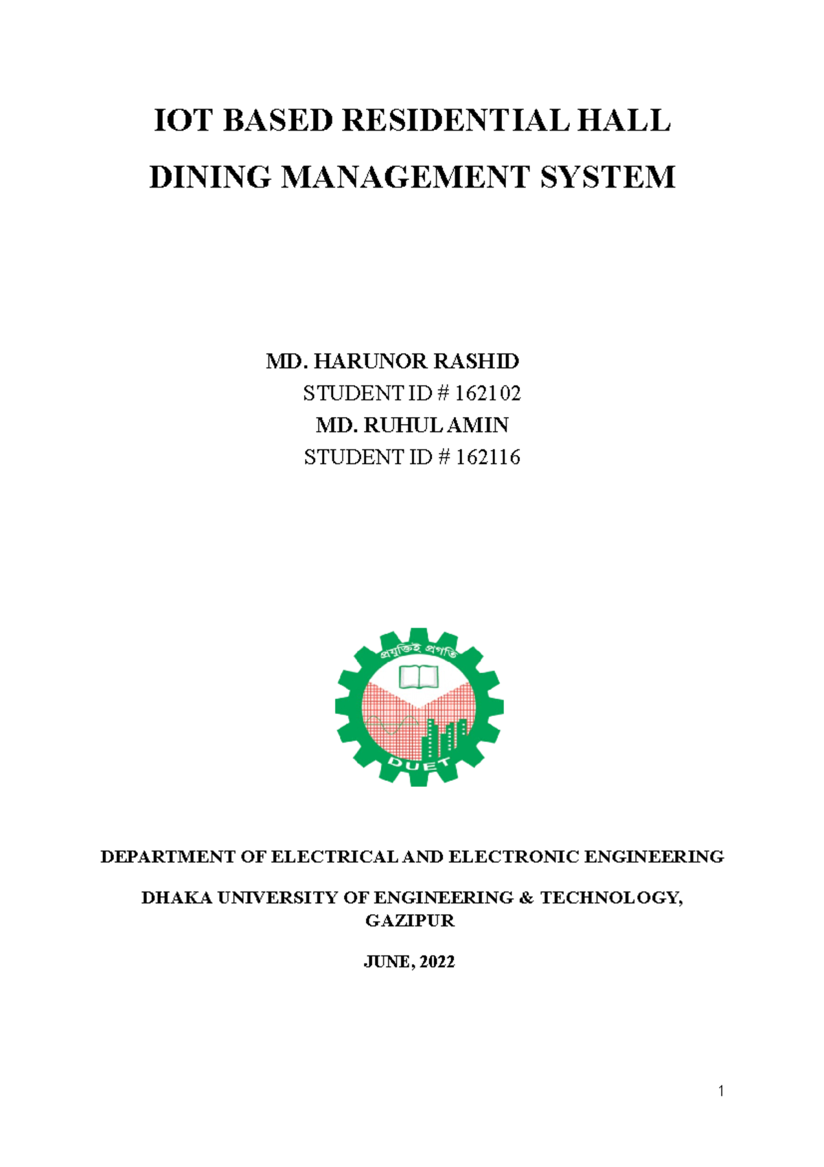 IOT Based Hall Dining Management System - IOT BASED RESIDENTIAL HALL ...
