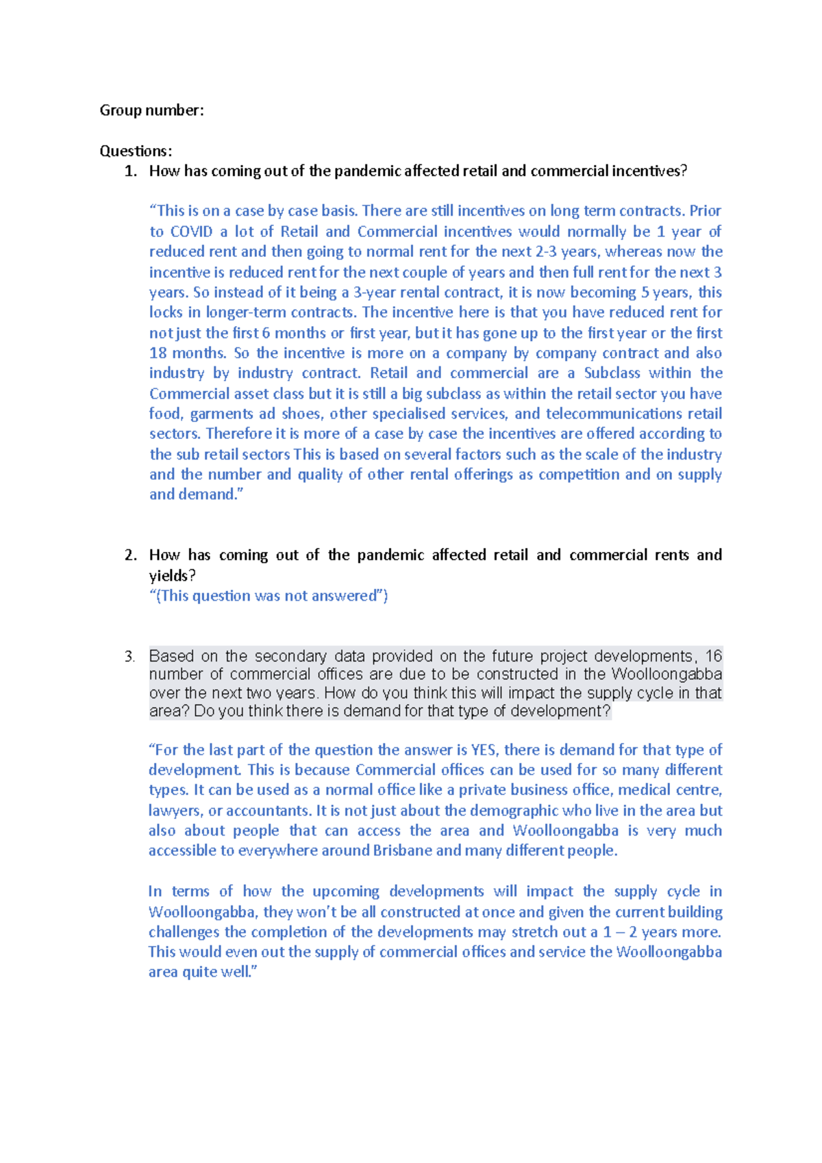 Group interview questions and answers ( Final) - Group number ...