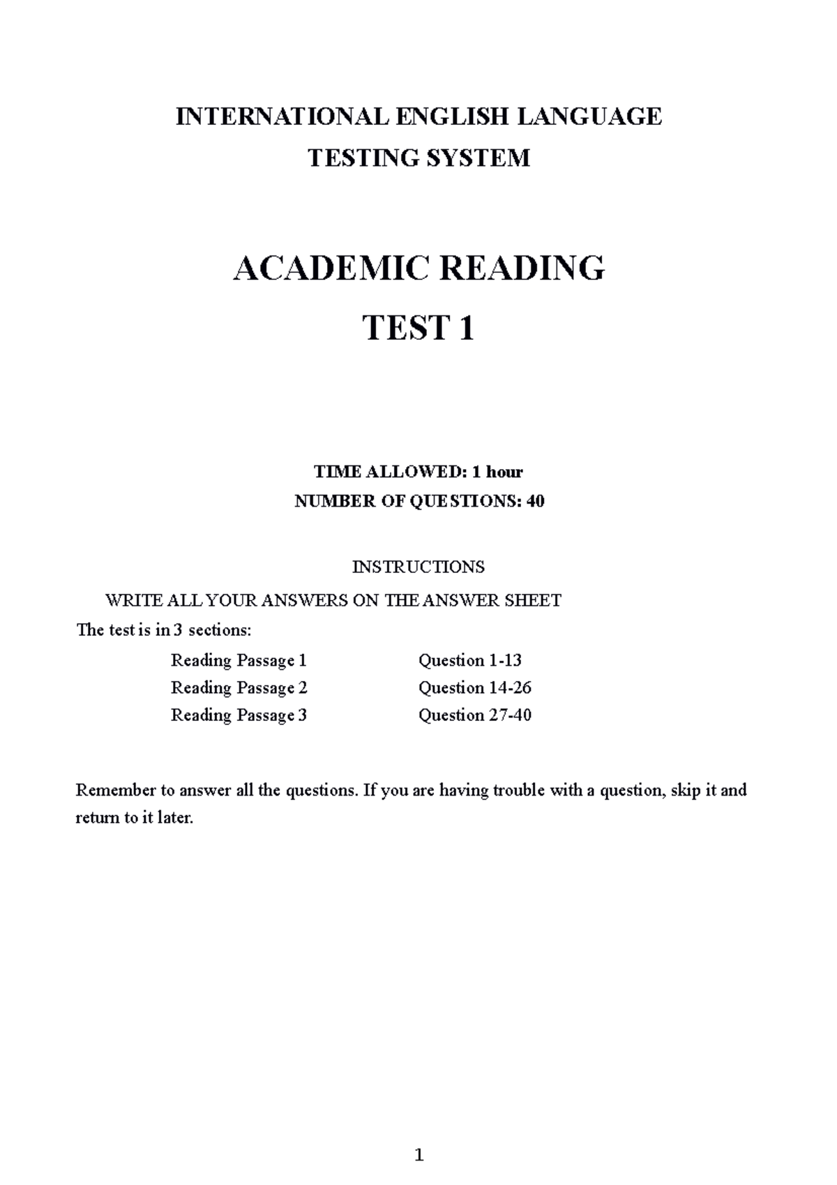 Quyển Vol.2 - Reading - INTERNATIONAL ENGLISH LANGUAGE TESTING SYSTEM ...