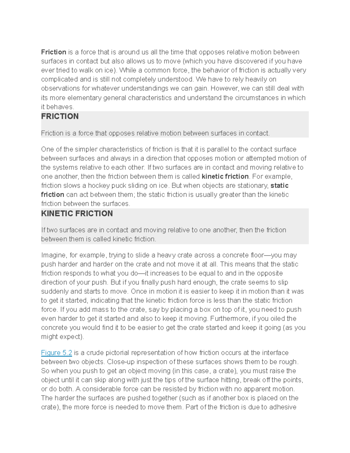 Lesson Note on Friction - Friction is a force that is around us all the ...