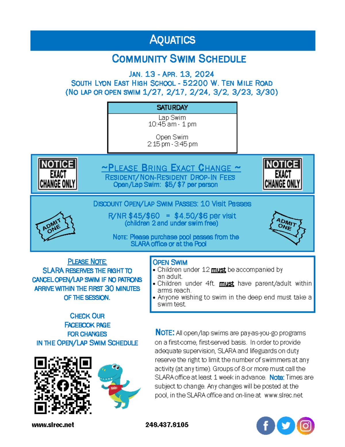 2024-winter-community-swim-schedule - COMMUNITY SWIM SCHEDULE SATURDAY ...