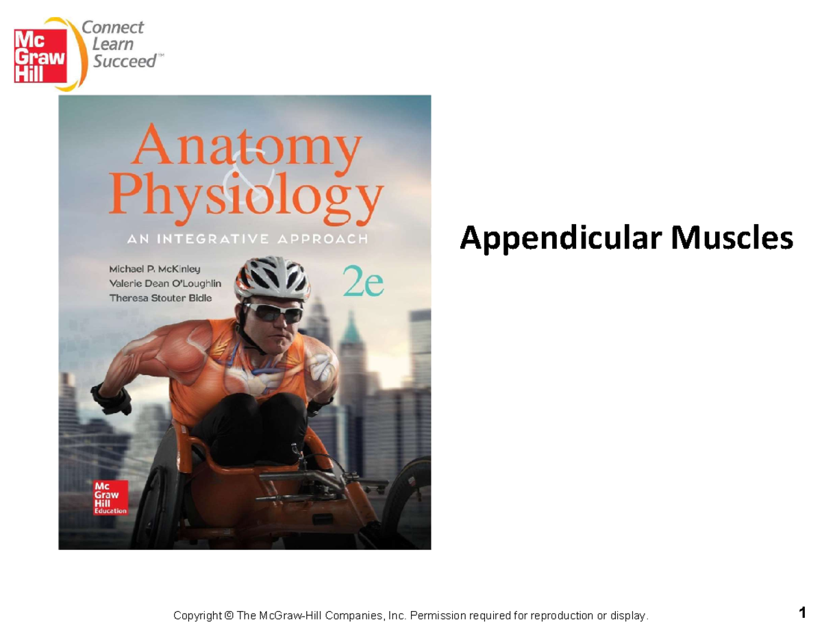 Appendicular LAB - 1 Appendicular Muscles Copyright © The McGraw-Hill ...