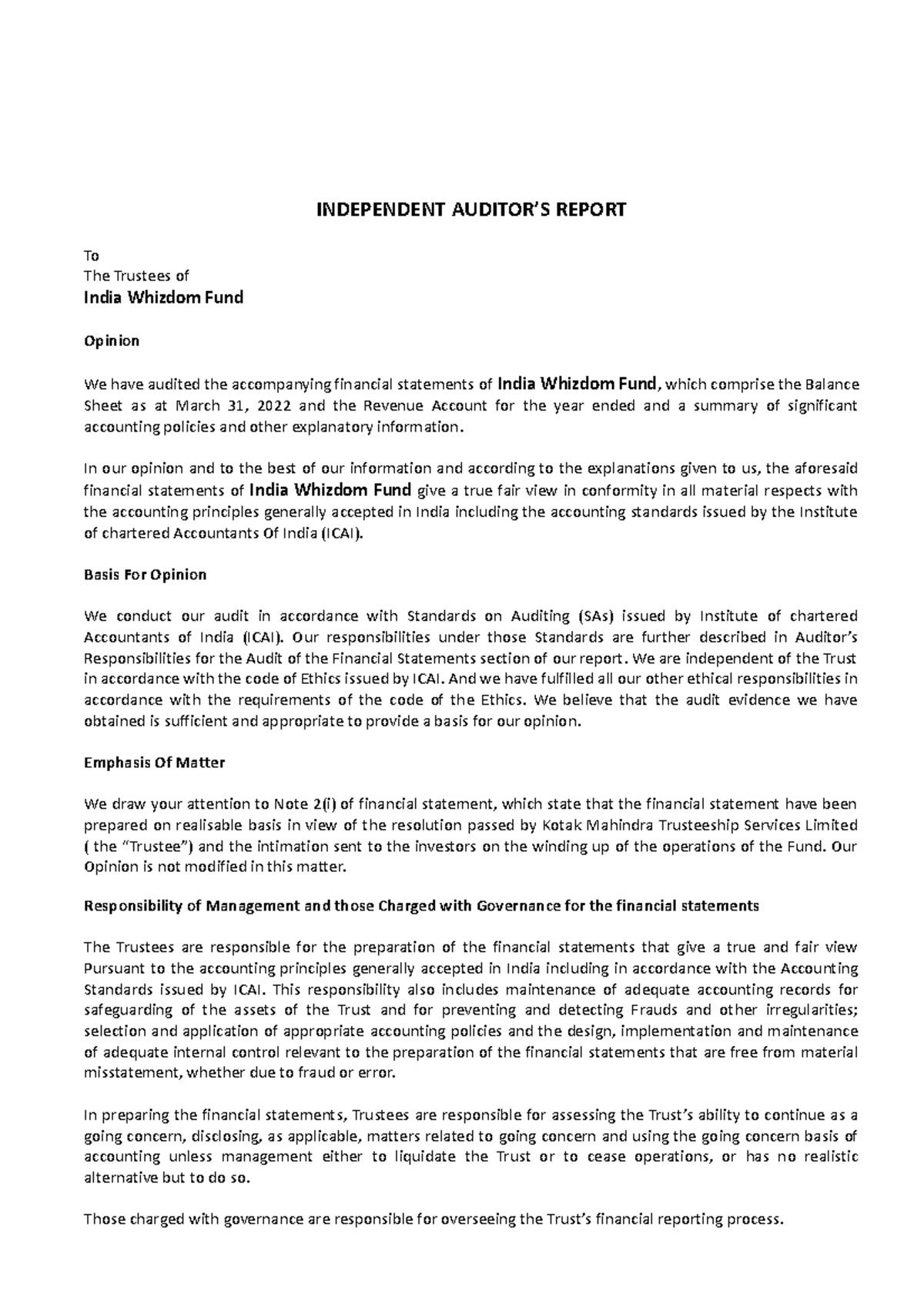 Draft Audit Report(final) -IWF - INDEPENDENT AUDITOR’S REPORT To The ...