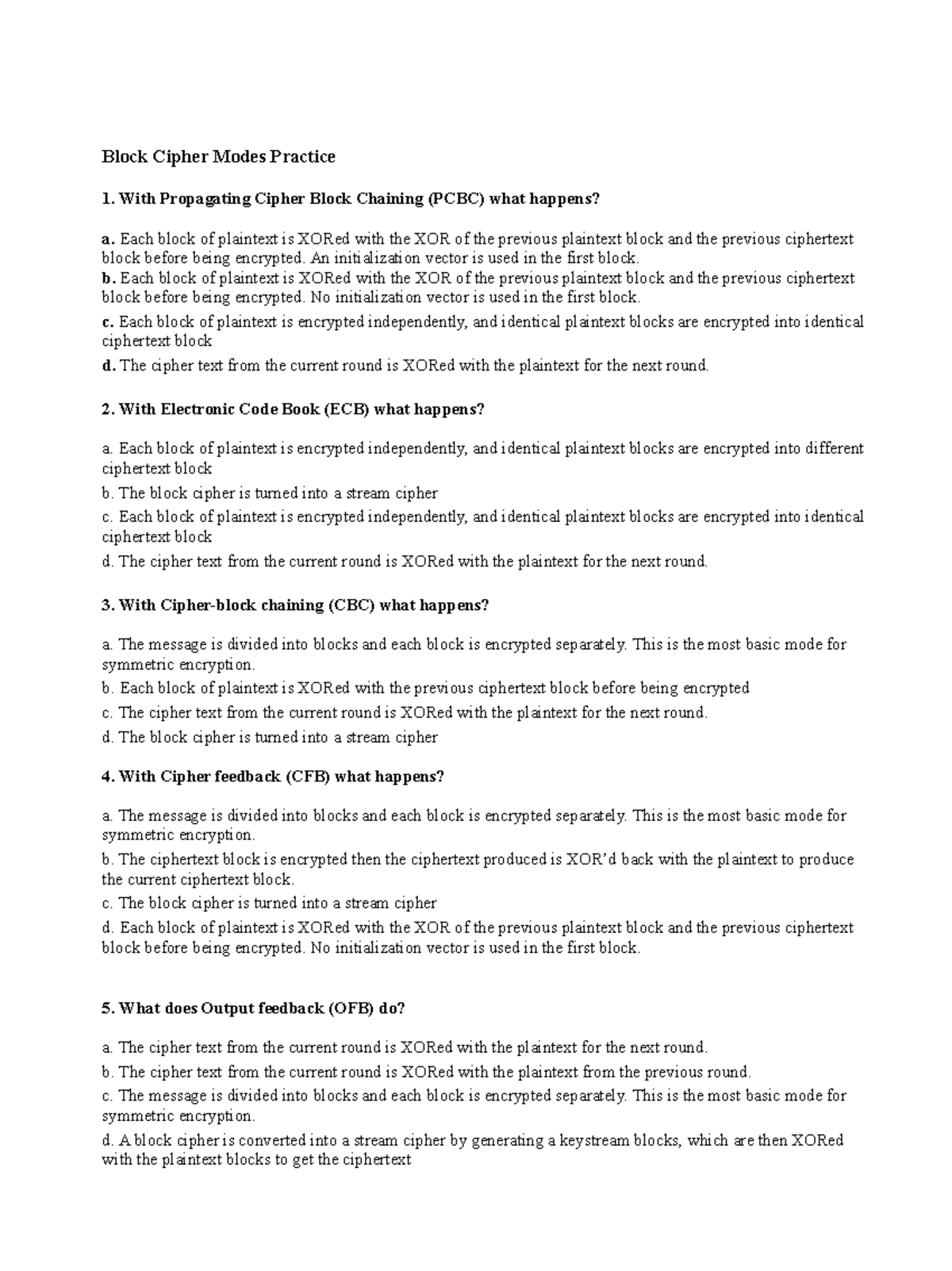 Block Cipher Modes Practice Block Cipher Modes Practice With Propagating Cipher Block Chaining