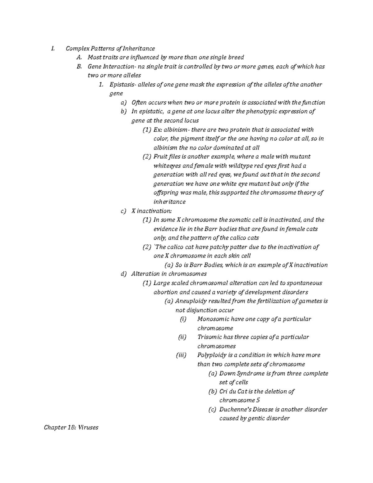 Chapter 17 Complex Patterns of Inheirtance and Chapter 18 Viruses - I ...